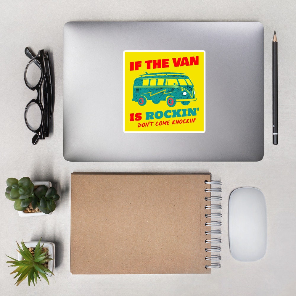 If the Van is Rockin' \ Van Life \ Retro Van -- Bubble-free Stickers - Etsy