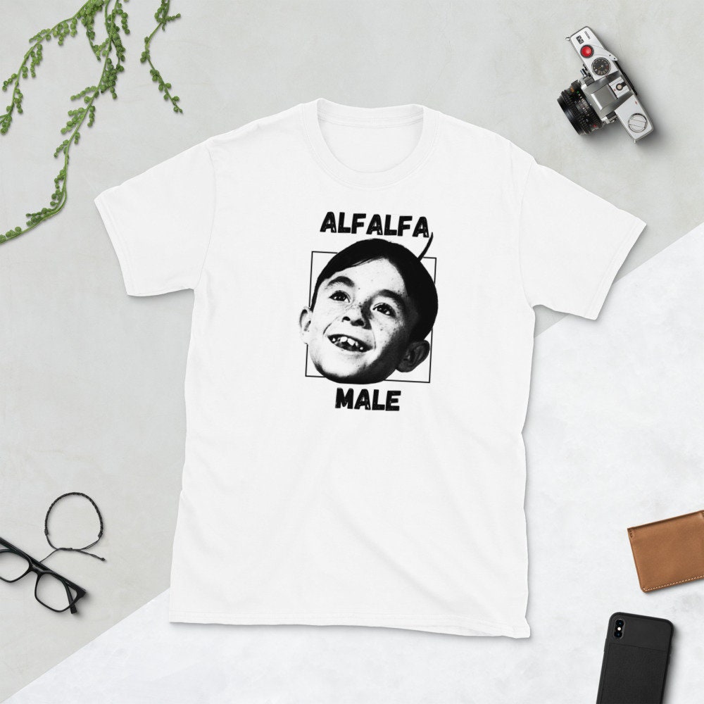 Alfalfa Male \ Alpha Male Parody \ Funny Retro T-shirt Short-sleeve ...