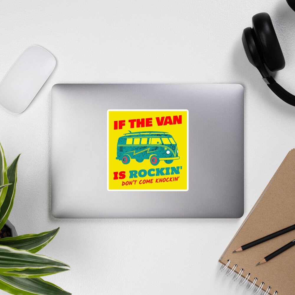 If the Van is Rockin' \ Van Life \ Retro Van -- Bubble-free Stickers - Etsy