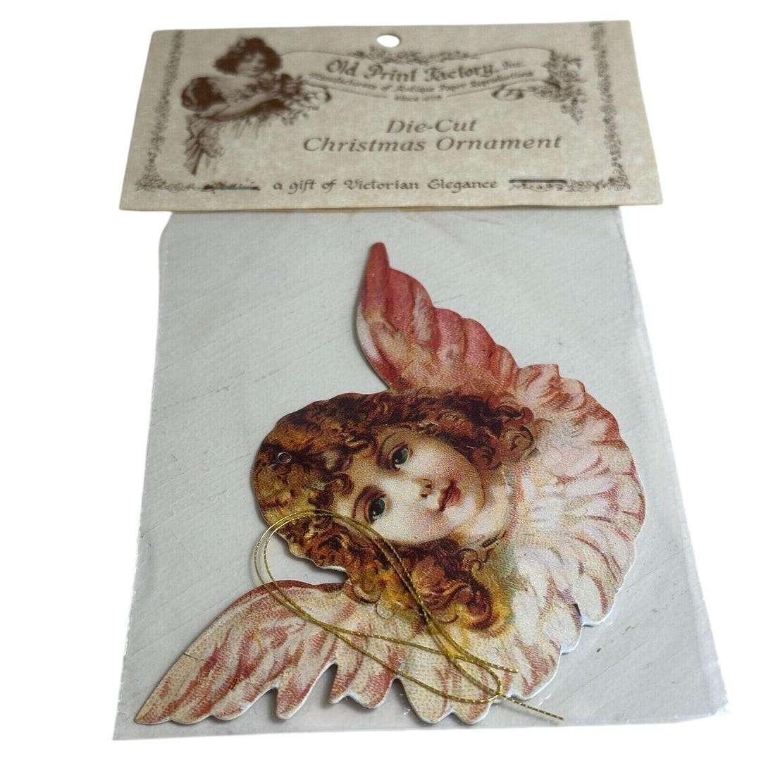 Antique Style Victorian Angel Die-cut Christmas Ornament Old Print ...