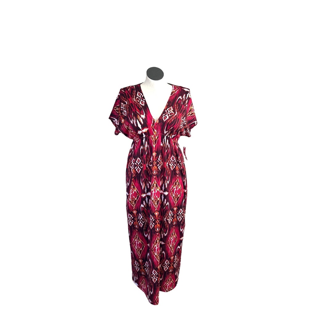 Vintage Bongo Dead Stock With Tags, Magenta Tribal, Print, Caftan Maxi ...