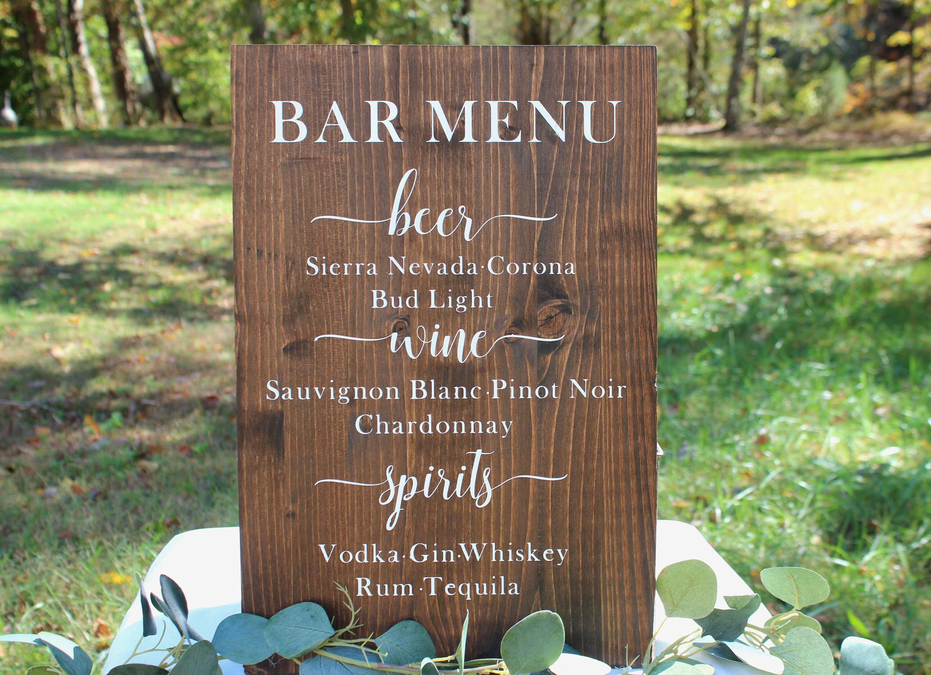 Wedding Bar Menu Sign Custom Bar Menu Sign Drink Menu Sign | Etsy
