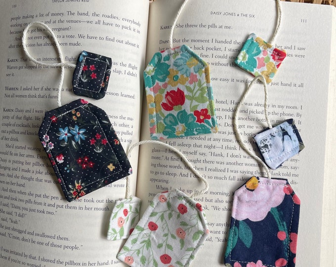 Tea Bag Bookmark, Cottage Floral Design, Tea Lover, Book Lover ...