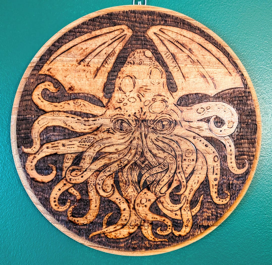 Cthulhu Wall Hanger - 2 - 12" Round - Etsy