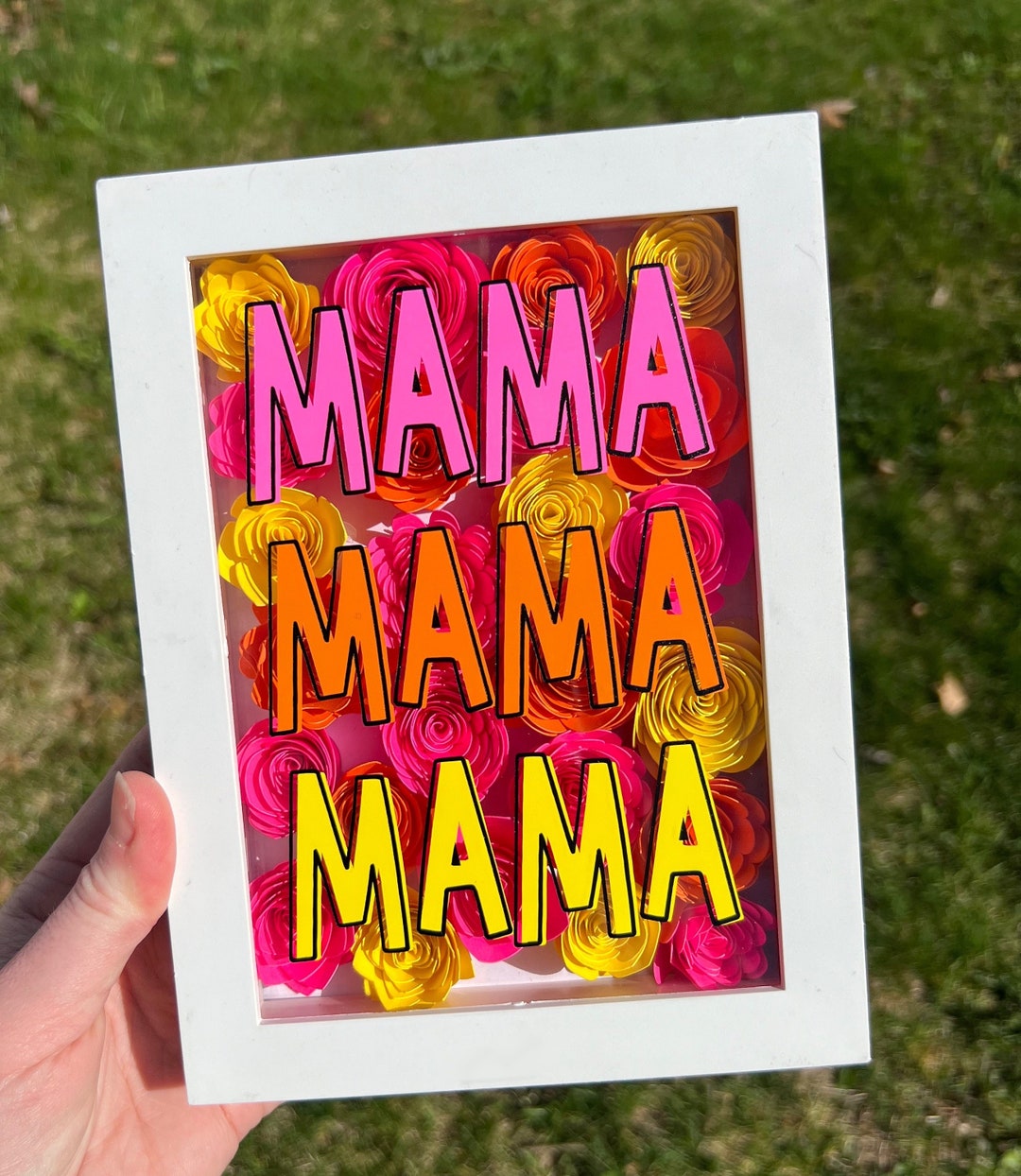Mama Shadow Box, Floral Shadow Box, Mom Shadow Box, Mothers Day Gift ...
