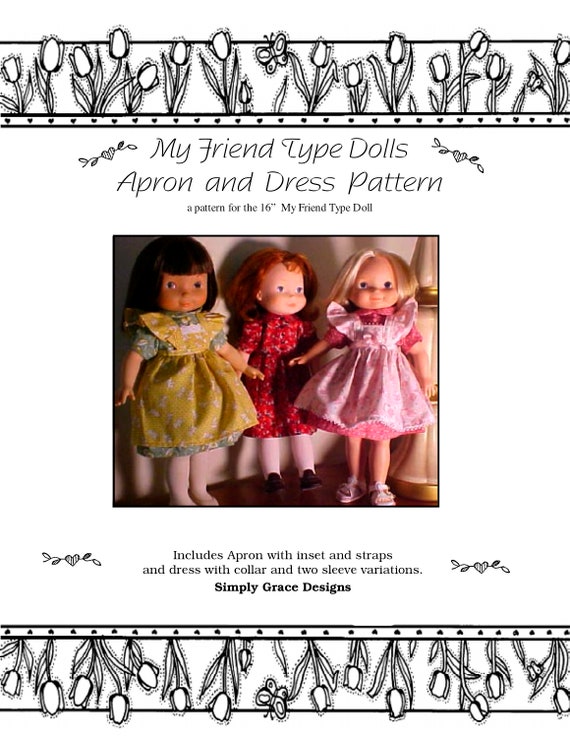 My Friends Doll Dress and Apron Sewing Pattern | Etsy