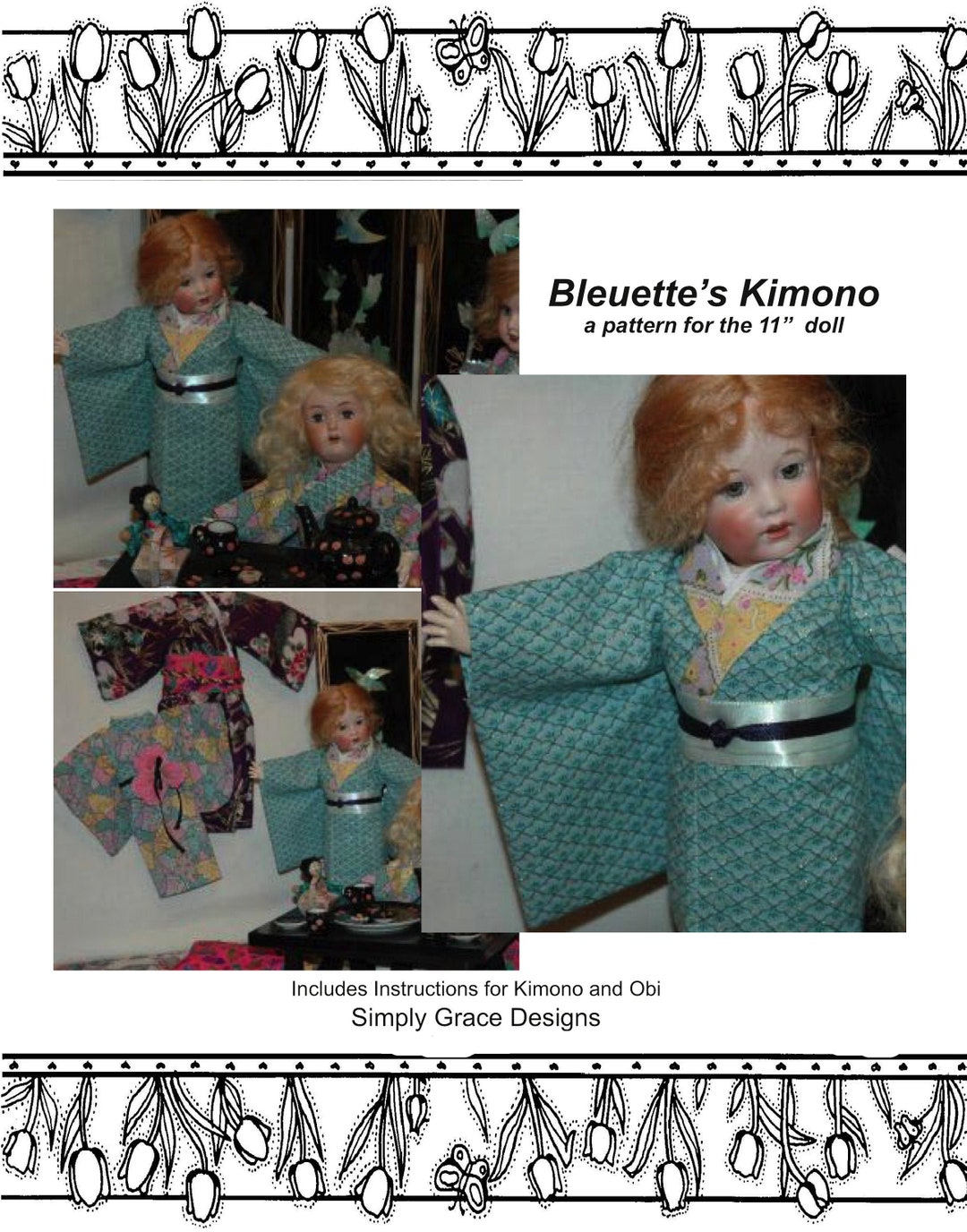 Bleuette - Kimono and Obi Pattern for the 11 Inch Doll - Etsy