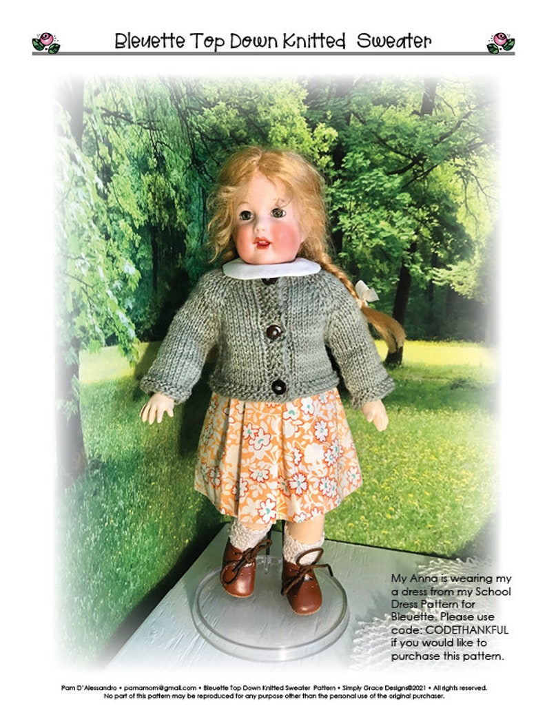 Bleuette Knit Sweater - Top Down Knitted Sweater Pattern for Bleuette ...