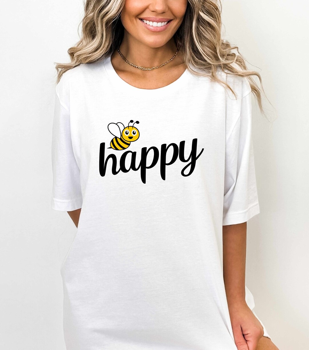 Bee Happy Shirt, Summer Shirt, Funny T-shirt, Graphic Tee, Gift for Him ...
