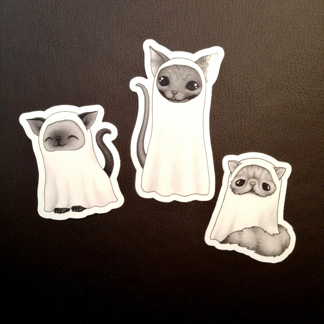 Ghost Cats Sticker Set - Etsy