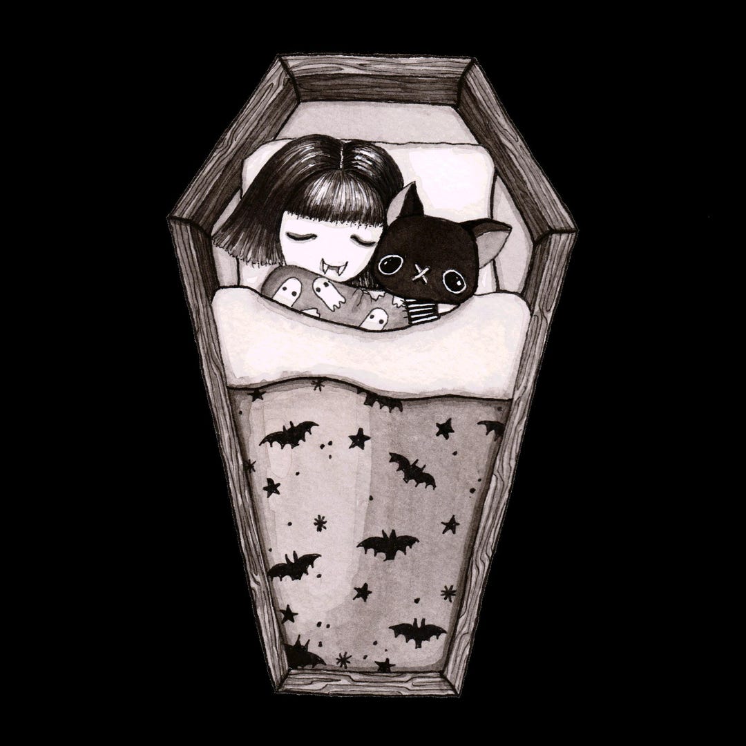 Little Sleeping Vampire Digital File - Etsy