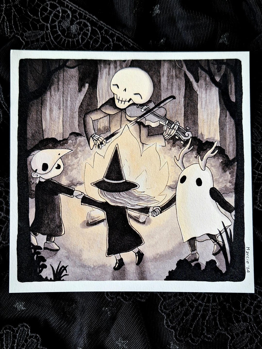 Dance Macabre Digital Print | Creepy Cute Printable Wall Art | Spooky ...