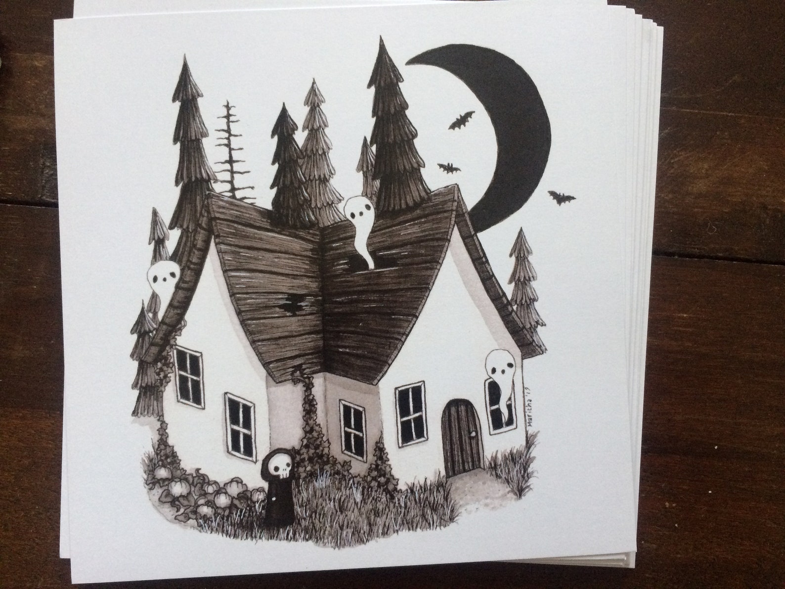 Haunted House Art Print - Etsy UK