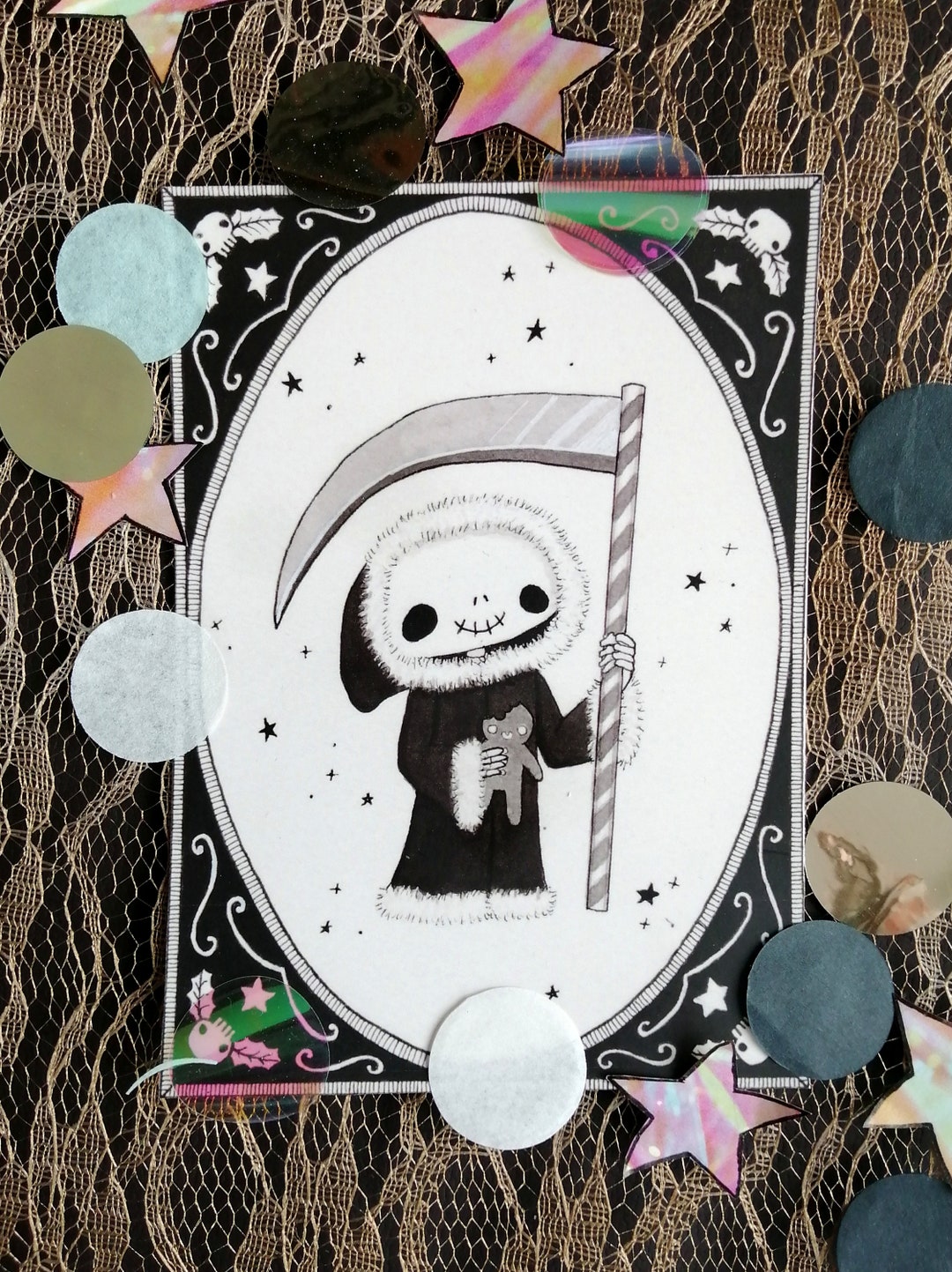 Christmas Reaper Art Print - Etsy