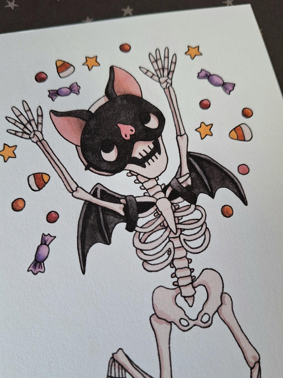 Candy Skeleton Art Print - Etsy