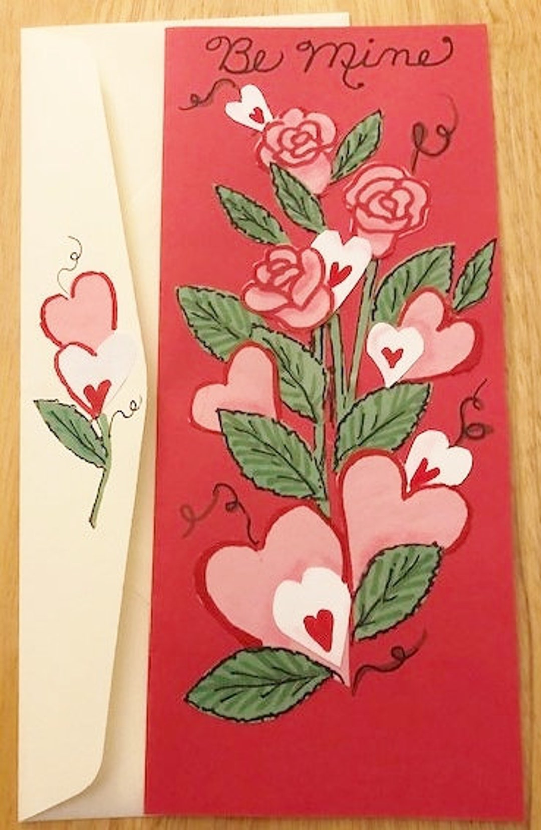 Be Mine Bouquet Card by Cherie - Etsy