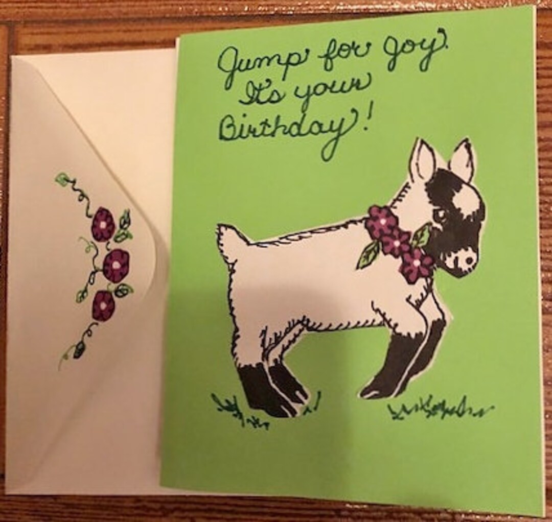 Pygmy Goat Birthday Card by Cherie - Etsy