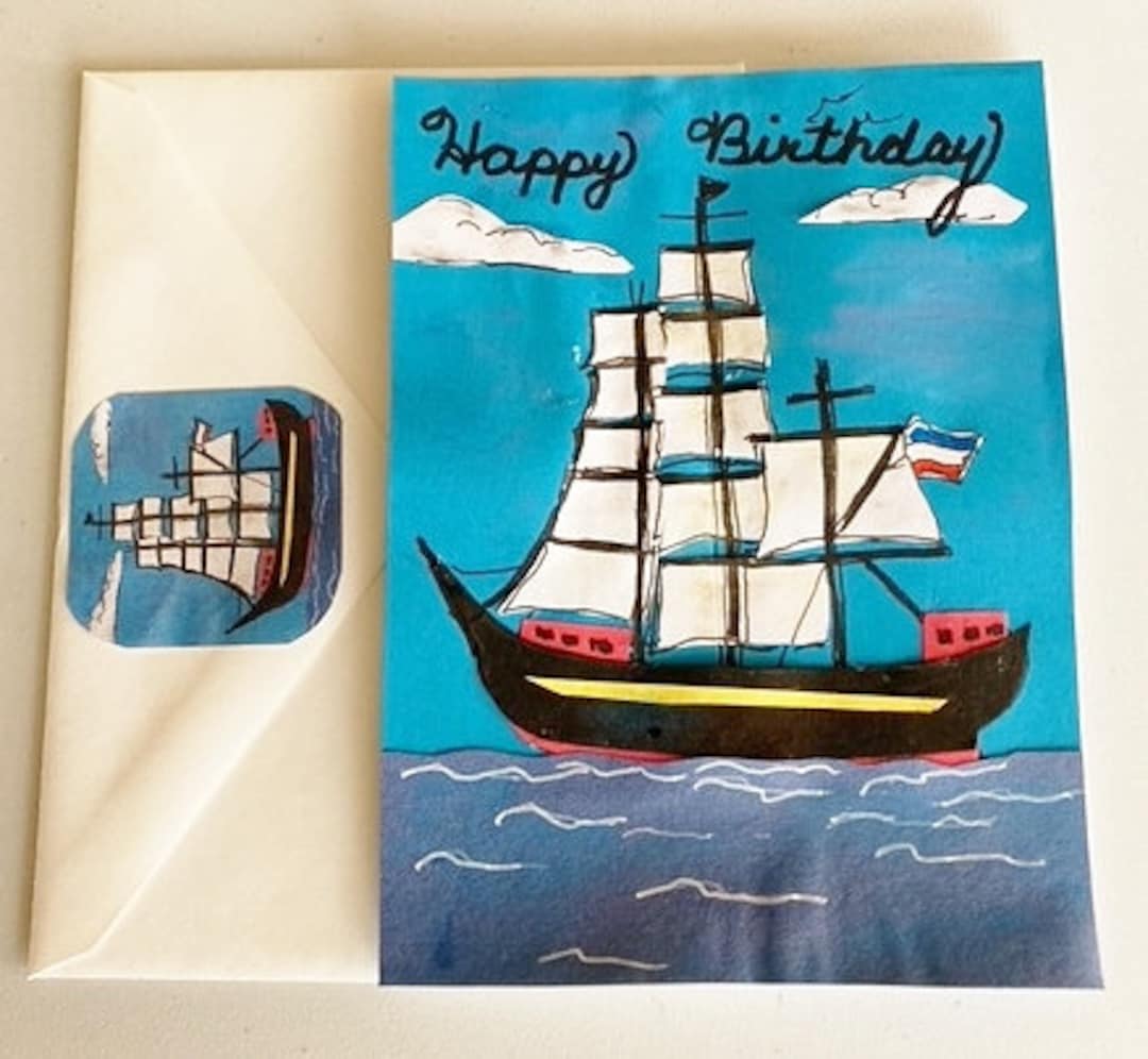 Tall Ship Birthday Card by Cherie - Etsy