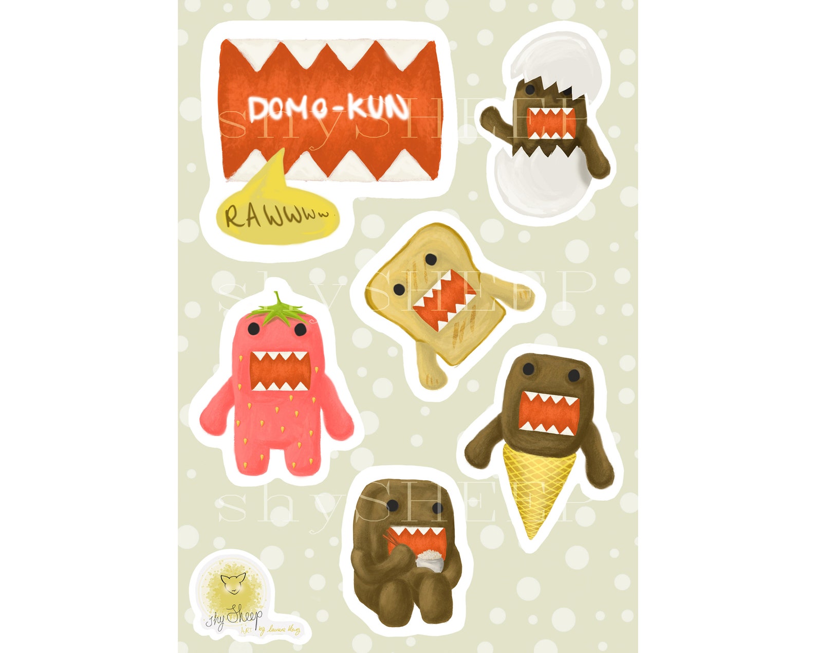 Domo-kun Sticker Sheet Rawww - Etsy