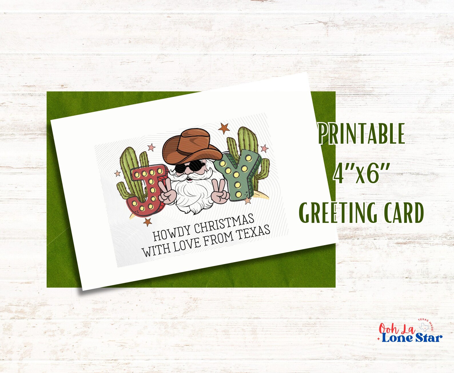 Howdy Christmas Card: Cowboy Santa Texas Greeting (digital Download) - Etsy