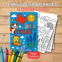 Texas Printable Coloring Pages - Etsy