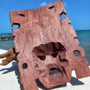 Wooden Mask ixchel Mexican Decor 16-inch - Etsy