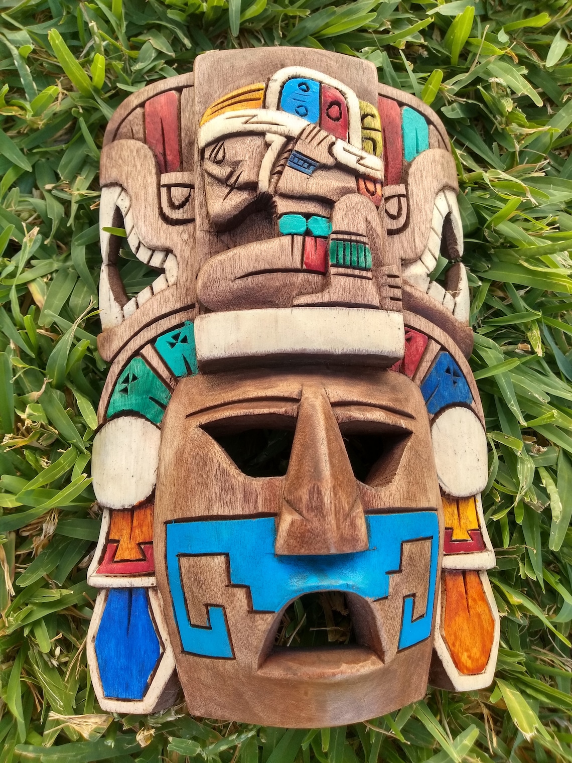 Mexican Mask Folk Mask Mayan Hand Made Aztec Inca Wood Carving | Etsy