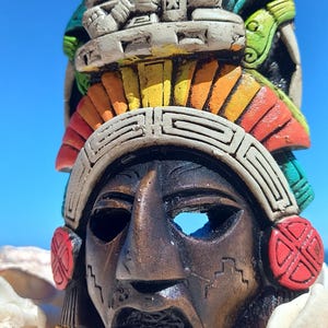 Mayan Clay Mask: Chaac Mool Rain God 5 Unique Patio, Living Room ...
