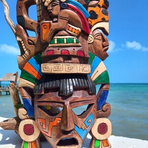 Wooden Mask ixchel Mexican Decor 16-inch - Etsy