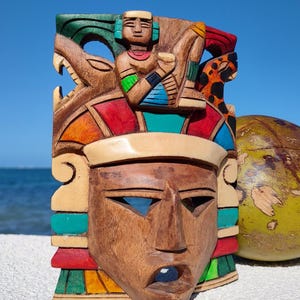 Mexican Mask Mayan Wall Art chaac Mool Handcrafted for Living Room ...