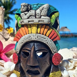 Mayan Clay Mask: Chaac Mool Rain God 5 Unique Patio, Living Room ...