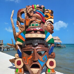 Wooden Mask ixchel Mexican Decor 16-inch - Etsy
