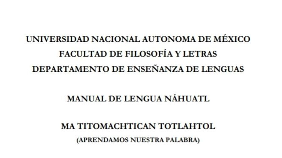 Nahuatl Language - Manual Learn Grammar and Culture - PDF Book (manual ...