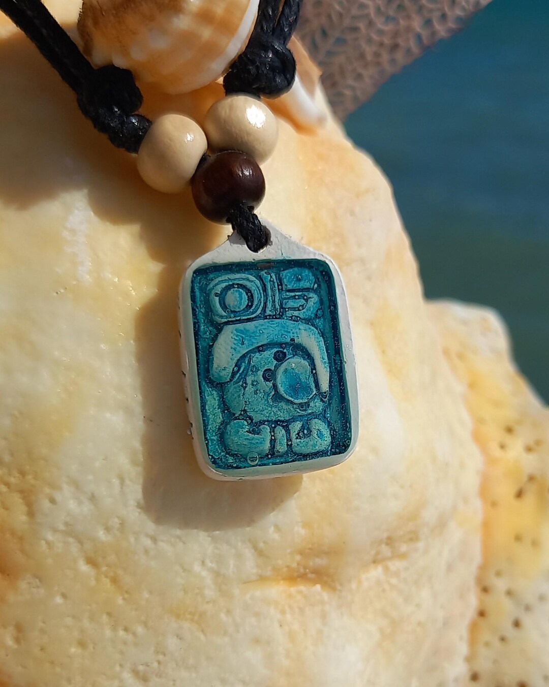 Mayan Glyphs Pendant Zodiac "zac Sign" 27 Feb - 17 Mar - Etsy