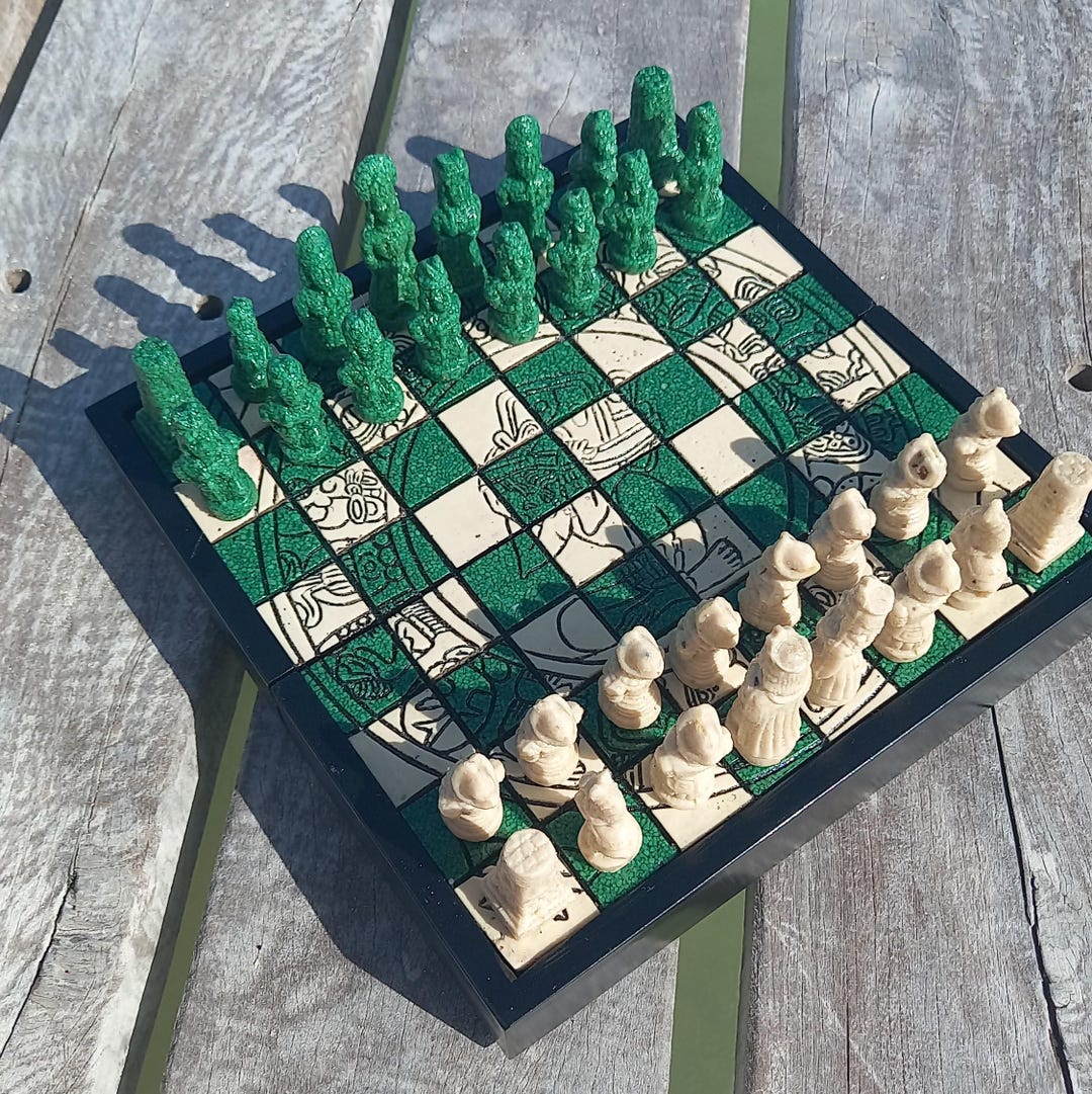 Mexican Chess Set Handmade 'mayan Calendar' 9.5-inch - Etsy