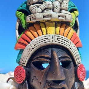 Mayan Clay Mask: Chaac Mool Rain God 5 Unique Patio, Living Room ...