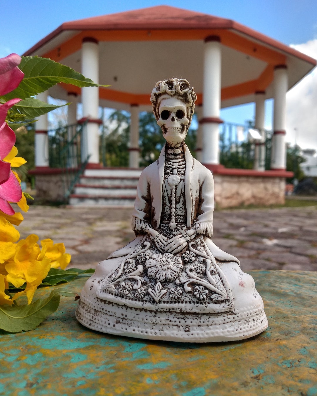 Santa Muerte Statue La Catrina Figurine Day of the Dead Decor 4-inch - Etsy