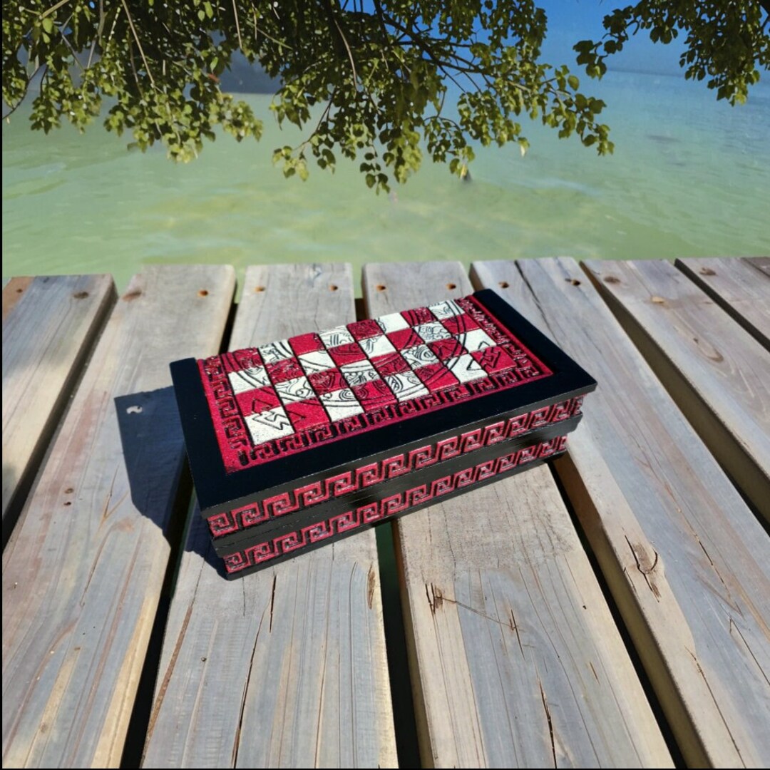 Mayan Chess Set Handmade – Mexican Folk Art of Mesoamerica 12-inch ...