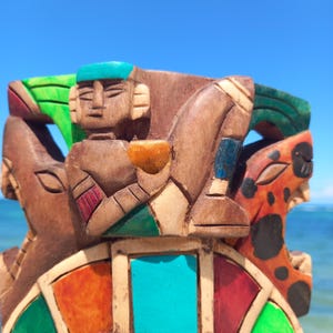 Mexican Mask - Mayan Wall Art "chaac Mool" Handcrafted for Living Room ...