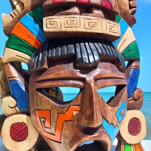 Wooden Mask ixchel Mexican Decor 16-inch - Etsy