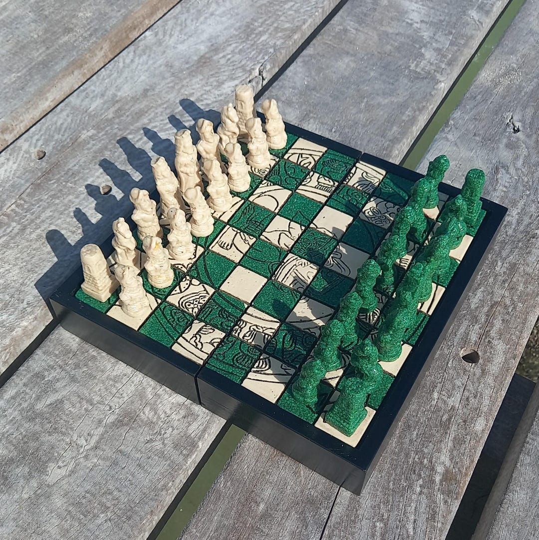Mayan Chess Set Handmade - Mexican Artesania Decor 9.5" - Etsy