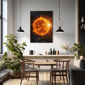 Sun Poster – Yellow Sun Art Print for Wall Decor | Printable Sun Poster ...
