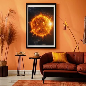 Sun Poster – Yellow Sun Art Print for Wall Decor | Printable Sun Poster ...