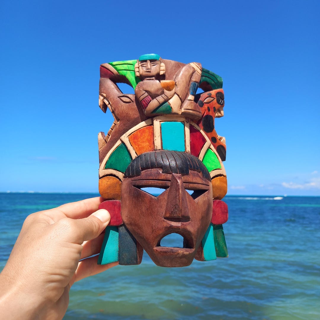 Mexican Mask - Mayan Wall Art "chaac Mool" Handcrafted for Living Room ...