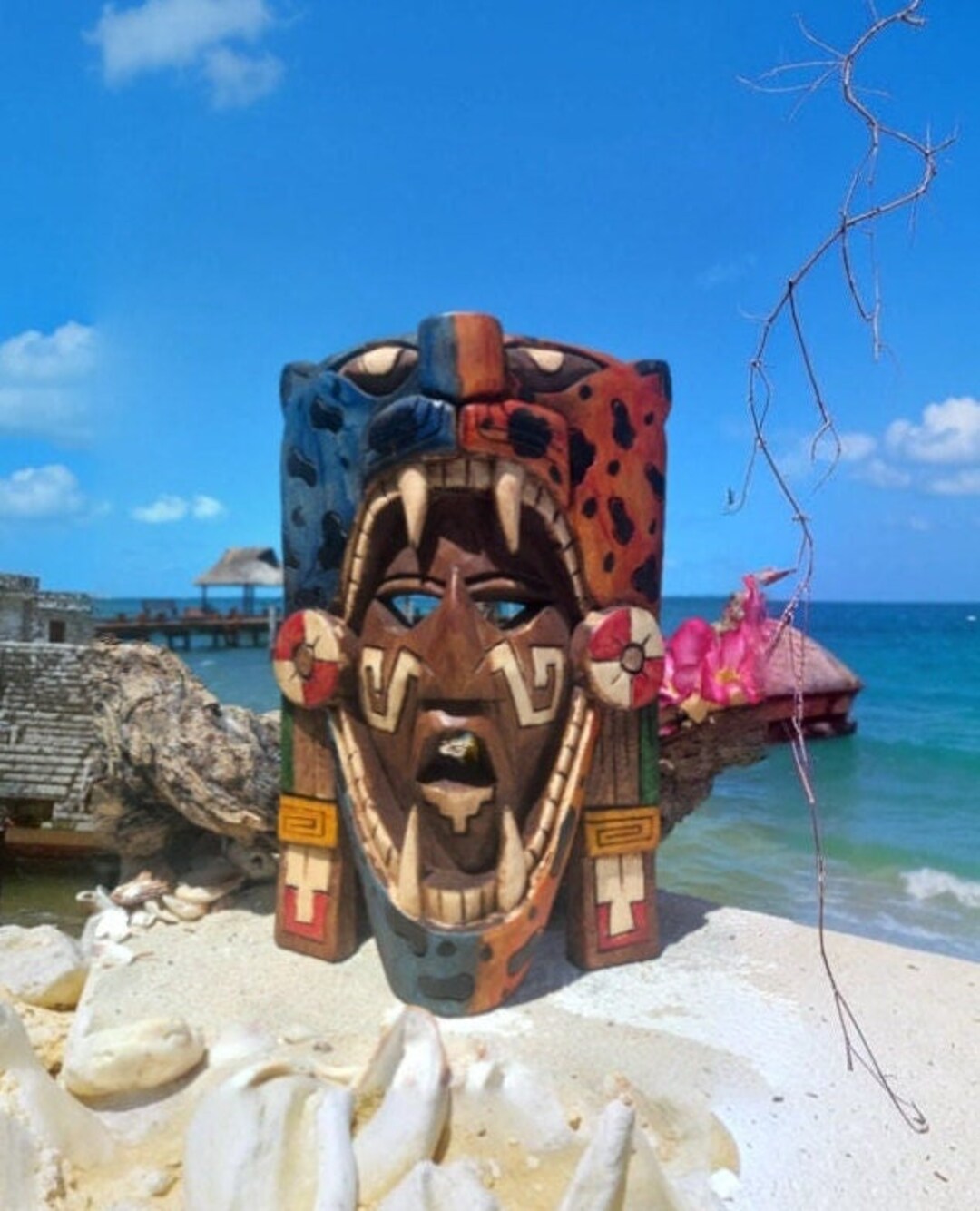 Aztec Wall Art Carved Mask, an Intriguing Addition to Your Home Theater ...