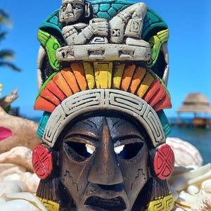 Mayan Clay Mask: Chaac Mool Rain God 5 Unique Patio, Living Room ...