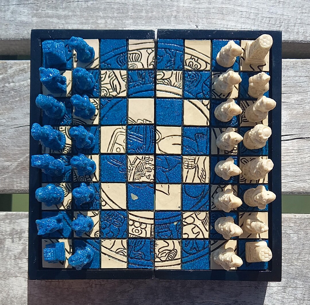 Mayan Chess Set Handmade 'mayan Calendar' 9.5-inch - Etsy