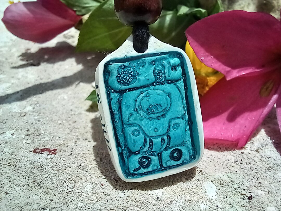 Mayan Zodiac Sign Cumku Pendant 16 July to 4 August month 18 Symbol of ...