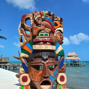 Wooden Mask ixchel Mexican Decor 16-inch - Etsy
