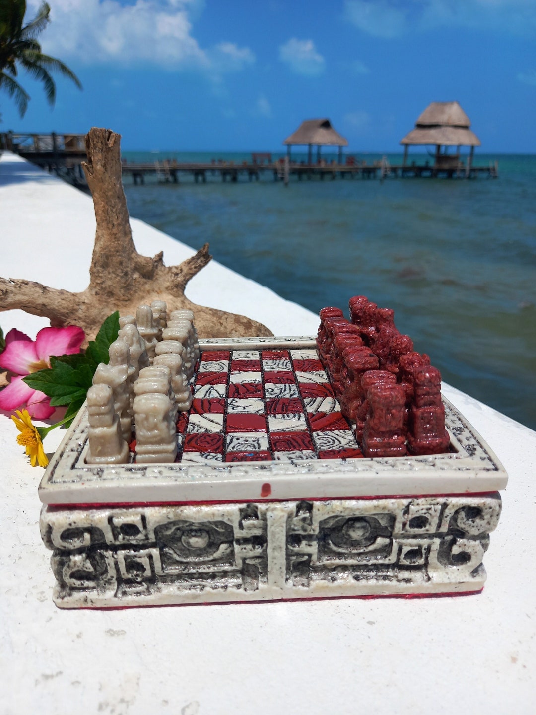 Mexican Chess Set Handmade Mayan Art 6x6-inch - Etsy